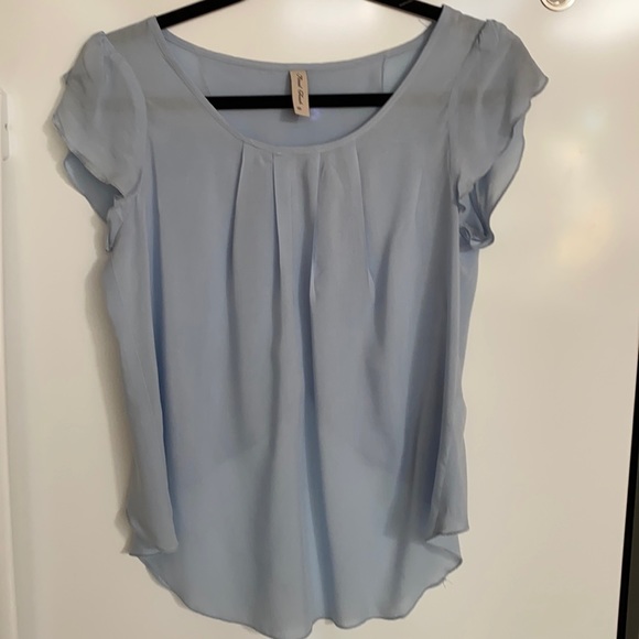 Tops | Pretty Light Blue Blouse | Poshmark